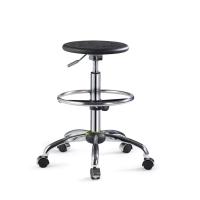 China Industrial PU Leather ESD Lab Chair Stainless Steel Anti Static Task Chair 260mm Gas Spring for sale