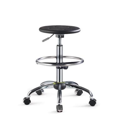 China Industrial PU Leather ESD Lab Chair Stainless Steel Anti Static Task Chair 260mm Gas Spring for sale