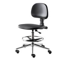China Black ESD Backrest Anti Static Lab Chair Metal Frame With Hard Plastic Seat for sale
