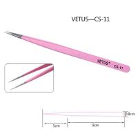 China Vetus ESD 15 Antistatic Precision Stainless Steel Tweezers for Eyelash Extension 115mm for sale