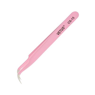 China Vetus ESD 15 Antistatic Precision Stainless Steel Tweezers for Eyelash Extension 115mm for sale