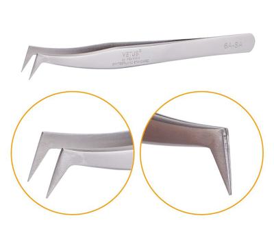 China Vetus Lash Tweezers Straight Curved Fine Point Stainless Steel 500g Pinch Force Eyelash Extension for sale