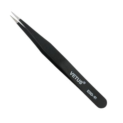 China VETUS ESD Safe Tweezers ESD-14 Anti Static Precision Stainless Steel Tweezers 11cm for sale