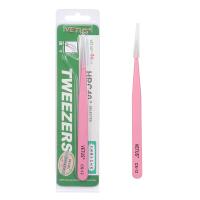 China Vetus ST-12 Pink Straight Eyelash Tweezers Stainless Steel 12cm Precision Tweezers for sale