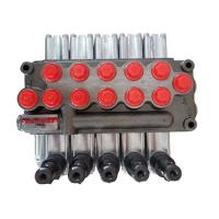 China Tube Structure 80L/min Flow Hydraulic Directional Valve 2 Spools Monoblock Control Valves for sale