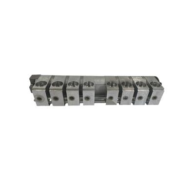 China 8-Port Hydraulic Flow Divider Ball Valve Manifold Block 50L/min G 3/8 for sale