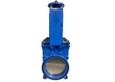 China Ductile Iron Reslient Lug Type Knife Gate Valve With ISO5211 Pad for sale