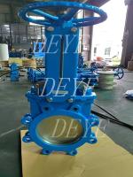 China Cast Ductile Iron Wafer Style Knife Gate Valve With Rubber Seat for sale