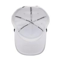 China White Rubber Patch Baseball Cap 100% Polyester Adjustable Snapback for sale