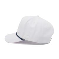China White Rubber Patch Baseball Cap 100% Polyester Adjustable Snapback for sale