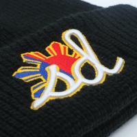 China Custom Black 3D Embroidery Beanie High Warmth Level for sale