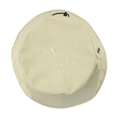 China Unisex Beige Waterproof Surf Bucket Hat Custom Logo Printing 100% Polyester for sale