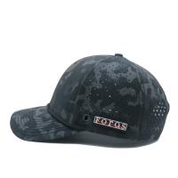 China OEM 6 Panel PVC Rubber Patch Laser Cut Perforate Performance Sports Hat for sale