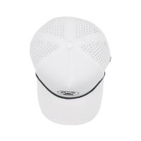China 5 Panel Rubber Patch Waterproof White Golf Hat for Outdoor Sports for sale