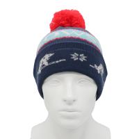 China Knitted Acrylic Winter Pom Beanie Hat Windproof Warm Unisex One Size Fits Most for sale