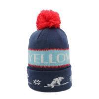 China Knitted Acrylic Winter Pom Beanie Hat Windproof Warm Unisex One Size Fits Most for sale
