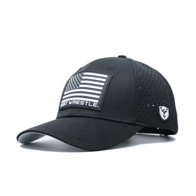 China Custom Waterproof Laser Cut Perforated UPF50 Sun Protect Mesh Hat With Color Blocking for sale