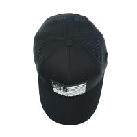 China Custom Waterproof Laser Cut Perforated UPF50 Sun Protect Mesh Hat With Color Blocking for sale