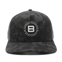 China Waterproof Rubber Logo Laser Cut Flat Bill 5 Panel Breathable Camo Golf Hat 56-60cm for sale