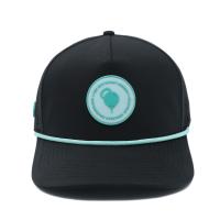 China Custom 6 Panel Rubber Patch Logo Waterproof Laser Cut Hole Sports Perforated Golf Hat for sale