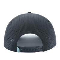 China Custom 6 Panel Rubber Patch Logo Waterproof Laser Cut Hole Sports Perforated Golf Hat for sale