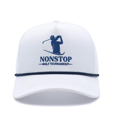 China Water Resistant Golf Cap Waterproof Hat With 5 Panel Laser Cut Design And Custom Logo for sale