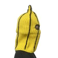 China Adult Size 3D Embroidery Balaclava 2 Hole Ski Mask Winter Hat Banana Brain Design for sale