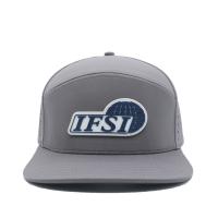 China 7-Panel Flat Bill Laser Cut Performance Snapback Hat For Unisex Waterproof for sale