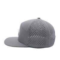 China 7-Panel Flat Bill Laser Cut Performance Snapback Hat For Unisex Waterproof for sale