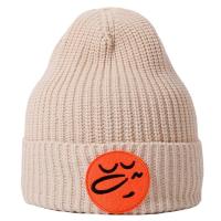 China Custom 3D Embroidery Eco Winter Beanie Hat RPET Acrylic Wool Woven Label Patch 50% RPET for sale