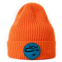 China Custom 3D Embroidery Eco Winter Beanie Hat RPET Acrylic Wool Woven Label Patch 50% RPET for sale