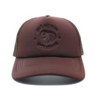 China Custom 5 Panel Foam Puff Embroidered Curved Brim Trucker Hat Hip Hop Mesh 56-60cm for sale