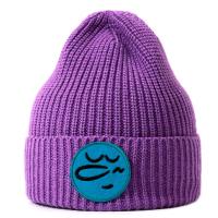 China Custom 3D Embroidery Eco Winter Beanie Hat RPET Acrylic Wool Woven Label Patch 50% RPET for sale