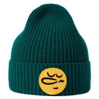 China Custom 3D Embroidery Eco Winter Beanie Hat RPET Acrylic Wool Woven Label Patch 50% RPET for sale