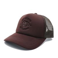 China Custom 5 Panel Foam Puff Embroidered Curved Brim Trucker Hat Hip Hop Mesh 56-60cm for sale