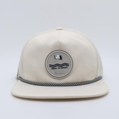 China Custom 5 Panel Waterproof Sport Rope Perforated Hat for Cycling Camp 56-60cm for sale