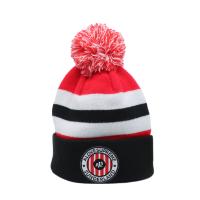 China Custom Embroidery Logo Unisex Pom Pom Beanie Winter Hat 58cm Acrylic for sale