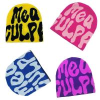 China Custom Jacquard Logo Beanie Hats 100% Cotton Cuffless Winter Beanie 58cm for sale