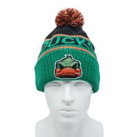 China Custom Embroidery Pompom Beanie Fleece Lined Winter Hat 58cm Heat Transfer Printing for sale