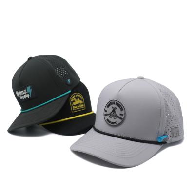 China Adults Waterproof Golf Hat With Custom PVC Rubber Patch Logo And Silk Screen Printing for sale