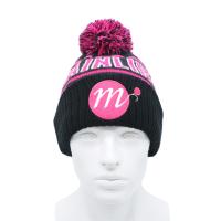 China Custom Acrylic Unisex Pompom Beanie Knit Hat with Fleece Lining 58cm Warm Winter Style for sale