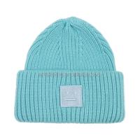 China Thick Knitted Cuffed Skull Cap Winter Hat 100% Acrylic Beanie for sale