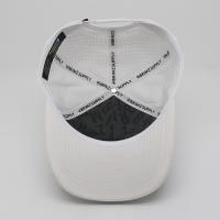 China Velvet Fabric Waterproof Ultrasonic Rubber Patch Logo Beige White Custom Baseball Cap for sale
