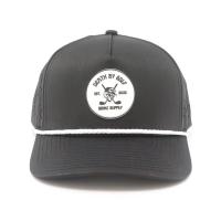 China Custom 5 Panel Rubber PVC Logo Rope Baseball Cap with Tee Holder 56-60cm Adult Size for sale