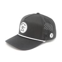 China Custom 5 Panel Rubber PVC Logo Rope Baseball Cap with Tee Holder 56-60cm Adult Size for sale