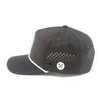 China Custom 5 Panel Rubber PVC Logo Rope Baseball Cap with Tee Holder 56-60cm Adult Size for sale
