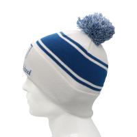 China Custom Logo Thick Fleece Lining Beanie Winter Hat 58cm Unisex Seamed 3D Knitted Embroidered Cap for sale