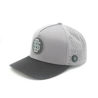 China Custom Two Tune Water Resistant Proof Baseball Cap With 5-Panel Style And Laser Cut Hole for sale