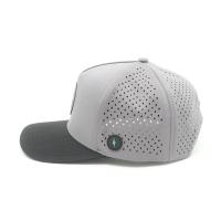 China Custom Two Tune Water Resistant Proof Baseball Cap With 5-Panel Style And Laser Cut Hole for sale