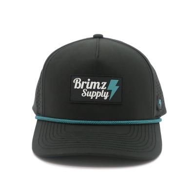 China Pattern Type Others Custom 5 Panel Trucker Hat With PVC Rubber Patch Logo By ODM Designs for sale